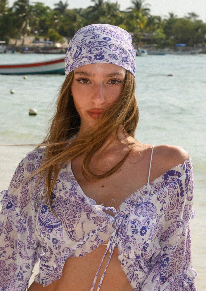 HEAD SCARF PURPLE BANDANA